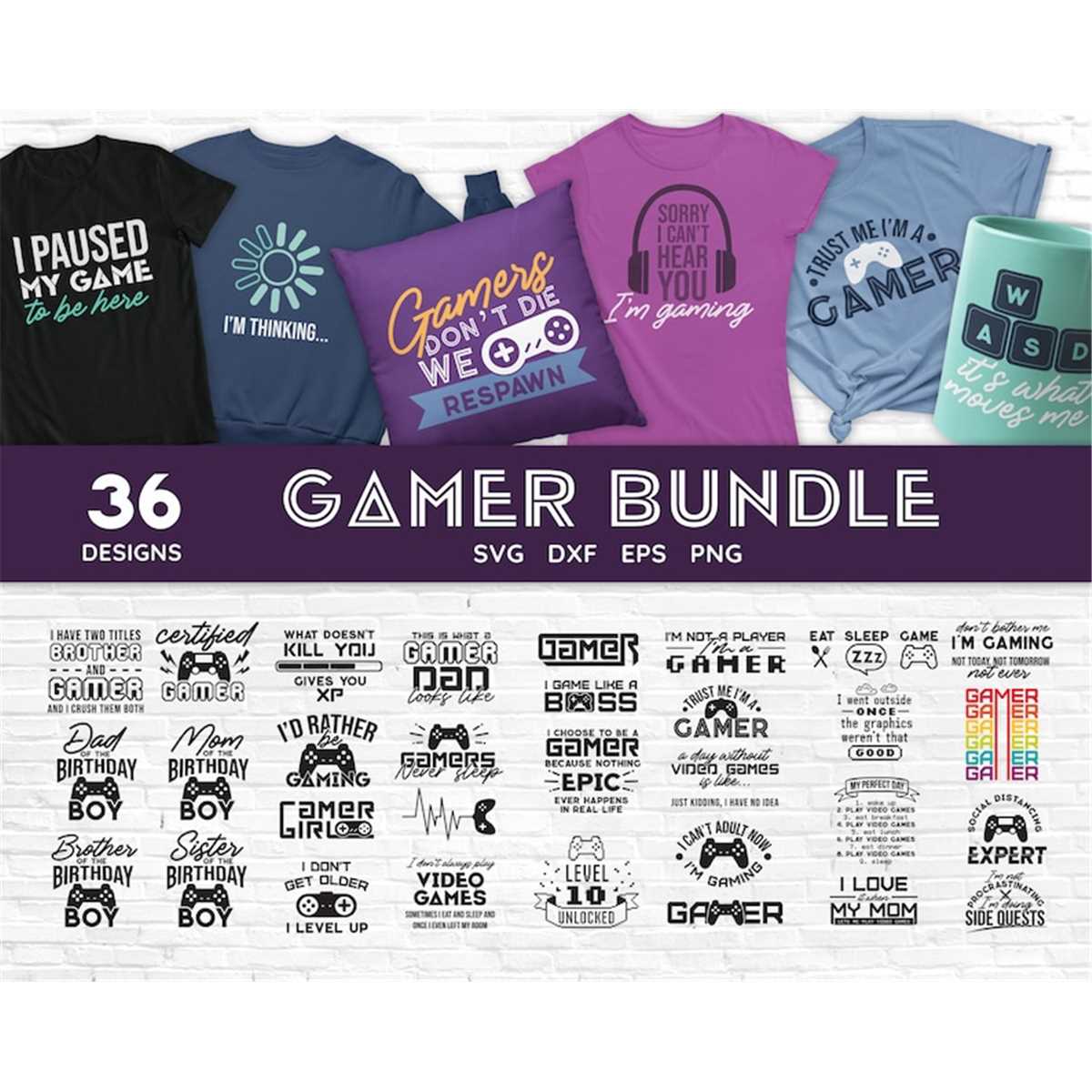BUY 4 GET 50 OFF Gamer svg bundle eps dxf png - Gaming svg - - Inspire ...