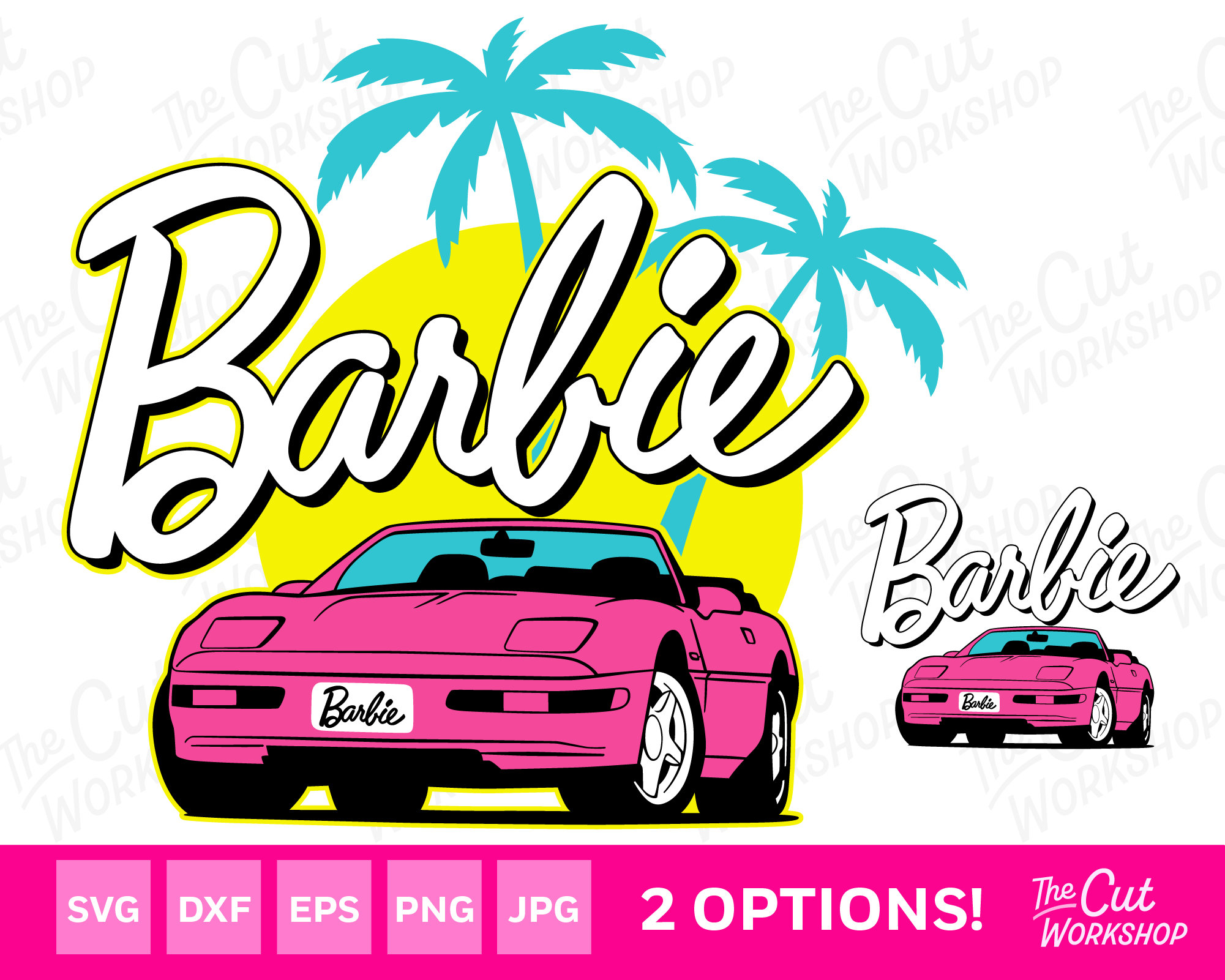 Barbi Car Convertible Corvette Palms Pink Babe Doll Girly Re | Inspire ...