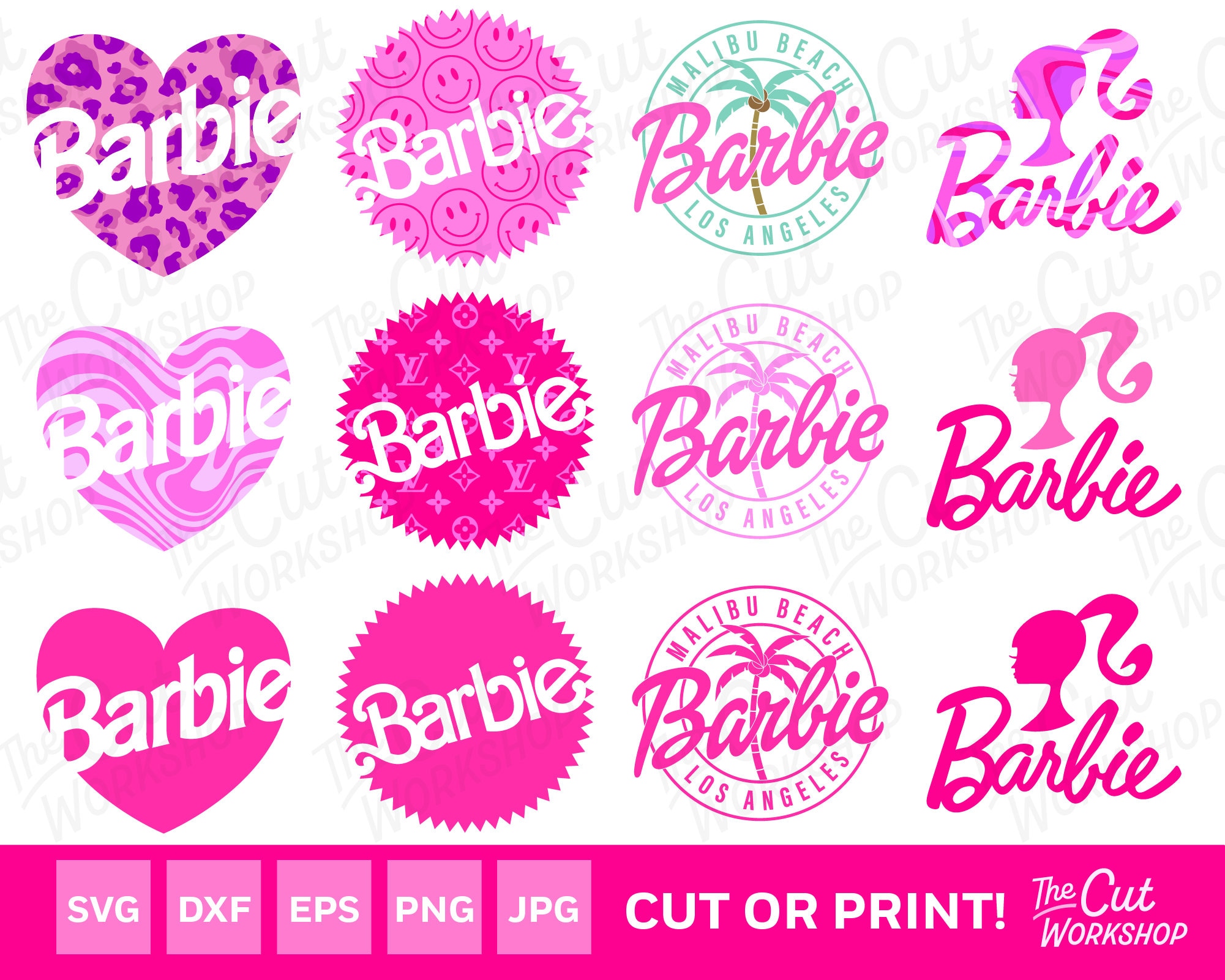 Barbi Icons Retro Logo Bundle Babe Doll Girly Beach Head Pin | Inspire ...