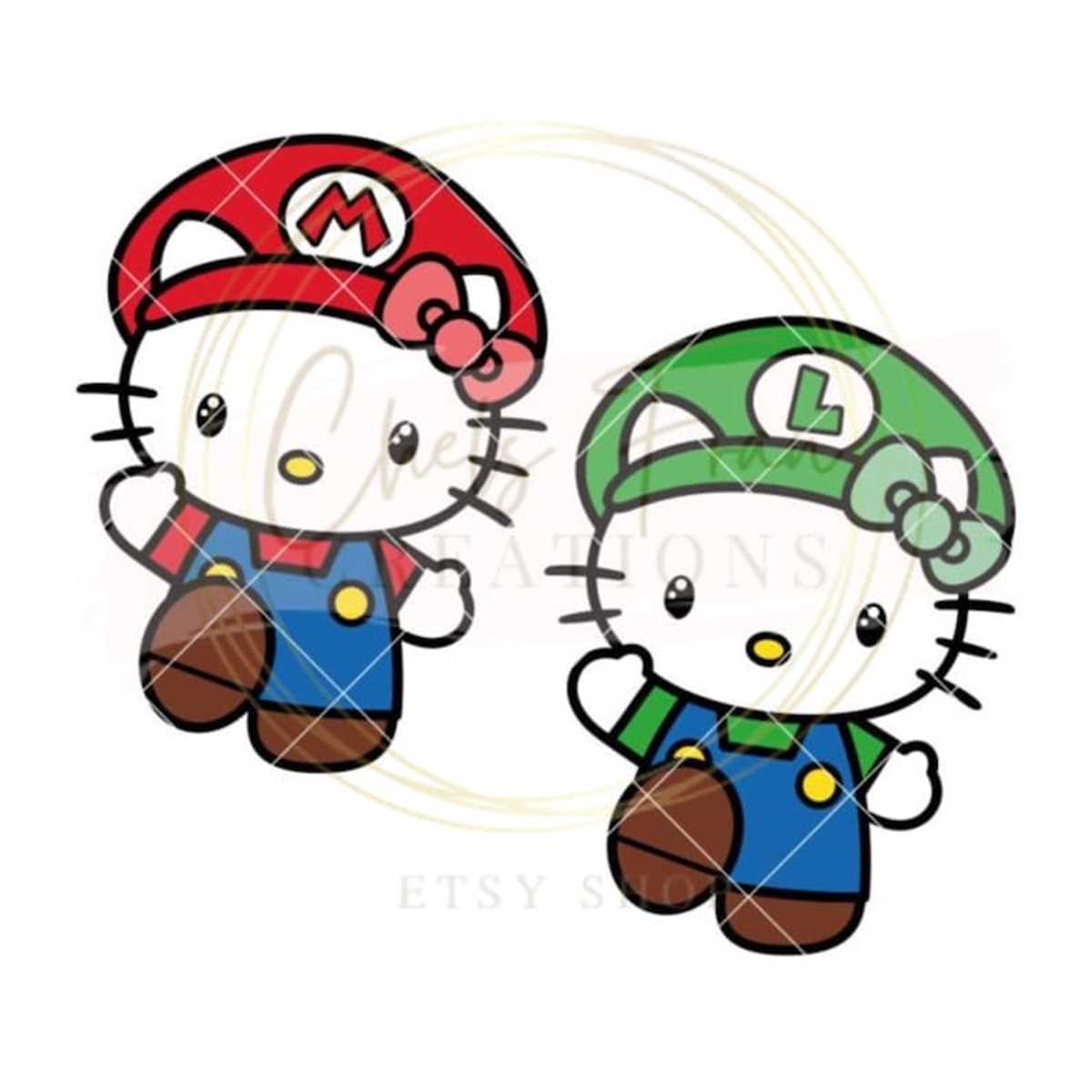 Kitty Mario Bros DXF, SVG, PNG Files Hello Super Mario Kitty - Inspire ...