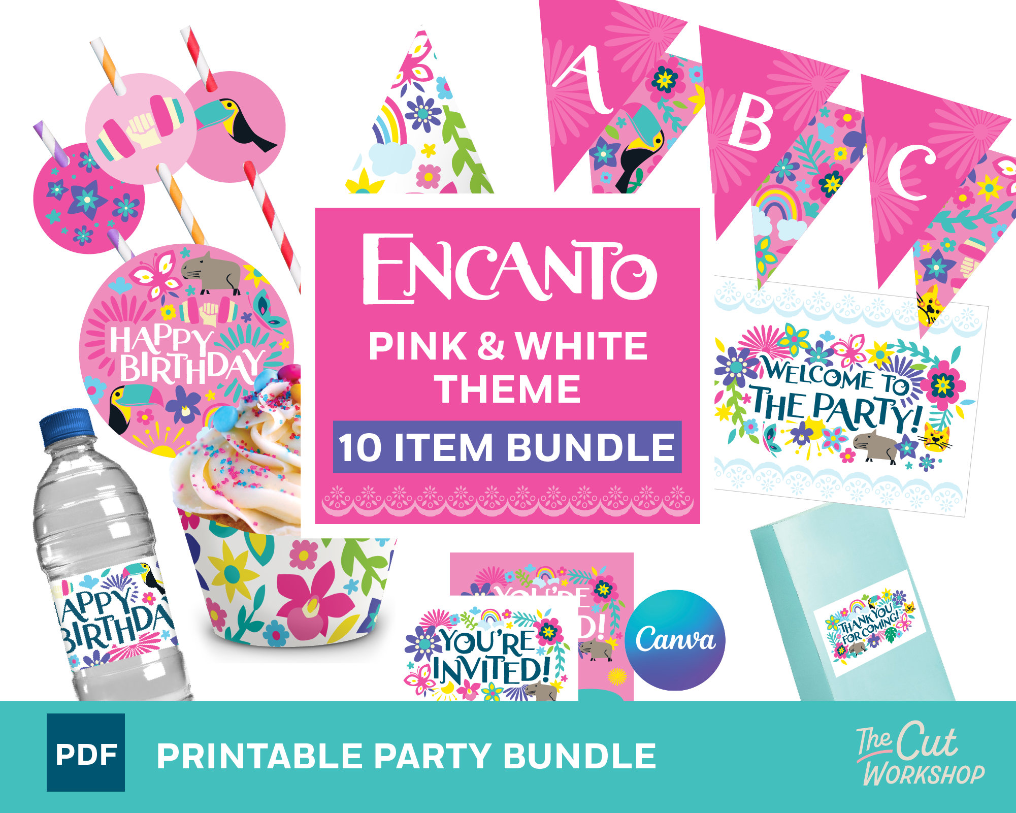 Encanto Birthday Party Printable Bundle 10 ITEM Bundle PIN | Inspire Uplift