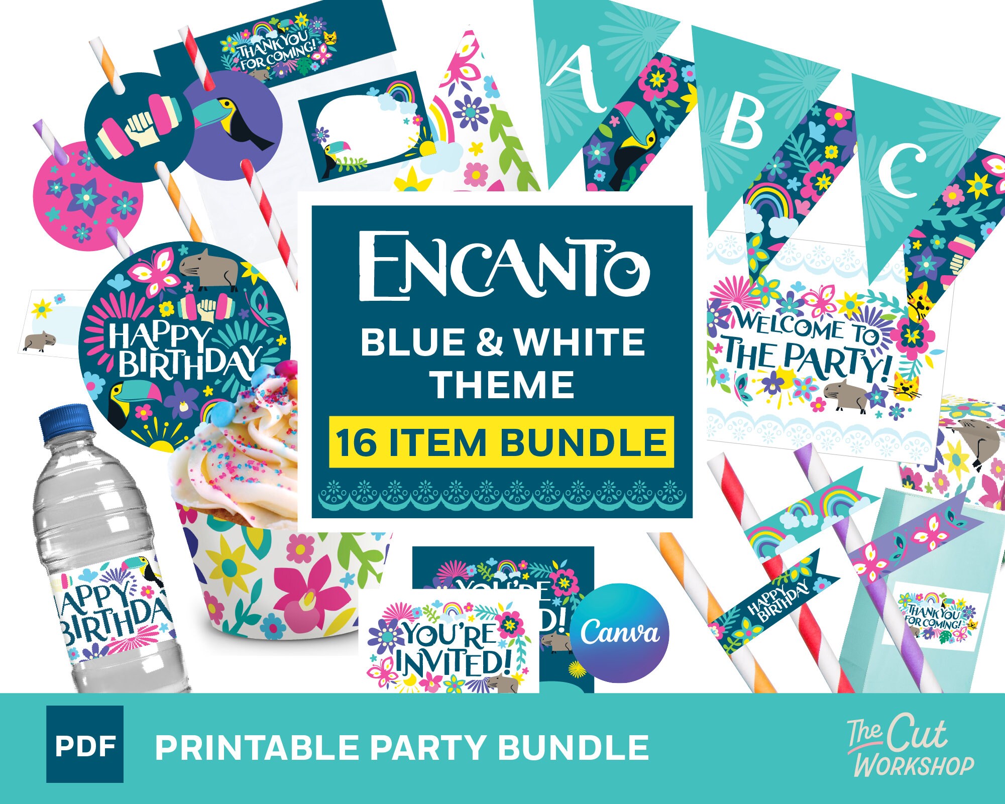 Encanto Birthday Party Printable Bundle 16 ITEM Bundle BLU | Inspire Uplift