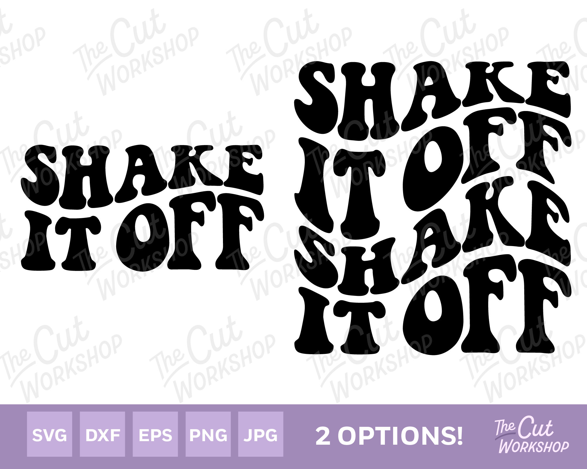 Shake It Off TS Retro Groovy Text 2 Options SVG Clipart Im - Inspire Uplift