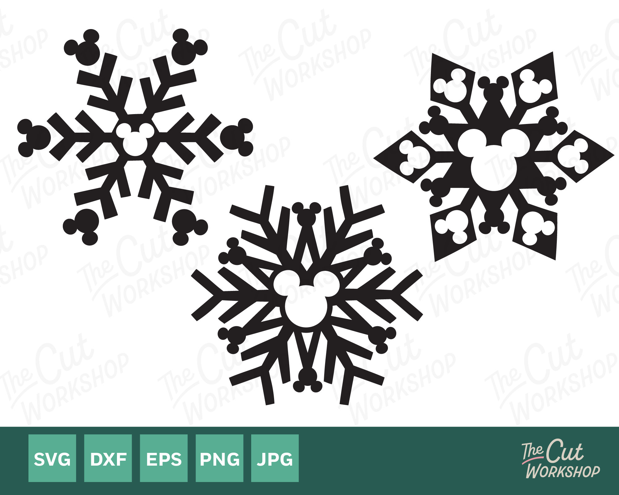 Snowflake Christmas Mickey Mouse Ears SVG Clipart Images Di | Inspire ...