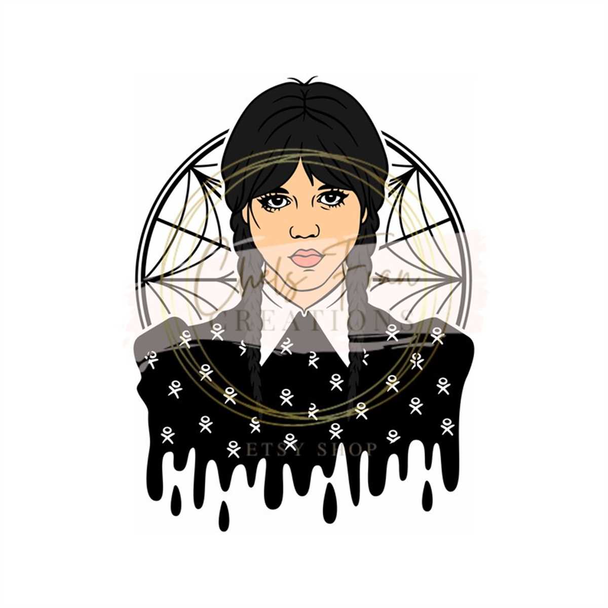 Wednesday Addams Spider Web Drip Svg, Jenna Ortega Svg, Adda - Inspire ...