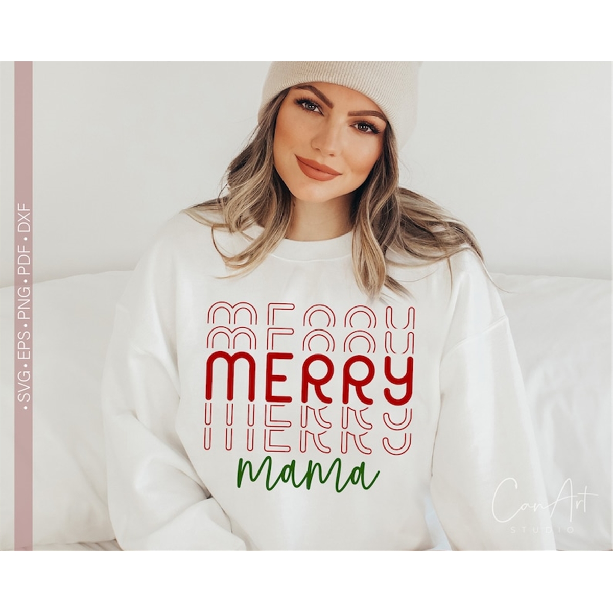 Merry Mama SVG PNG, Christmas Mom Shirt Design Cut File for | Inspire Uplift