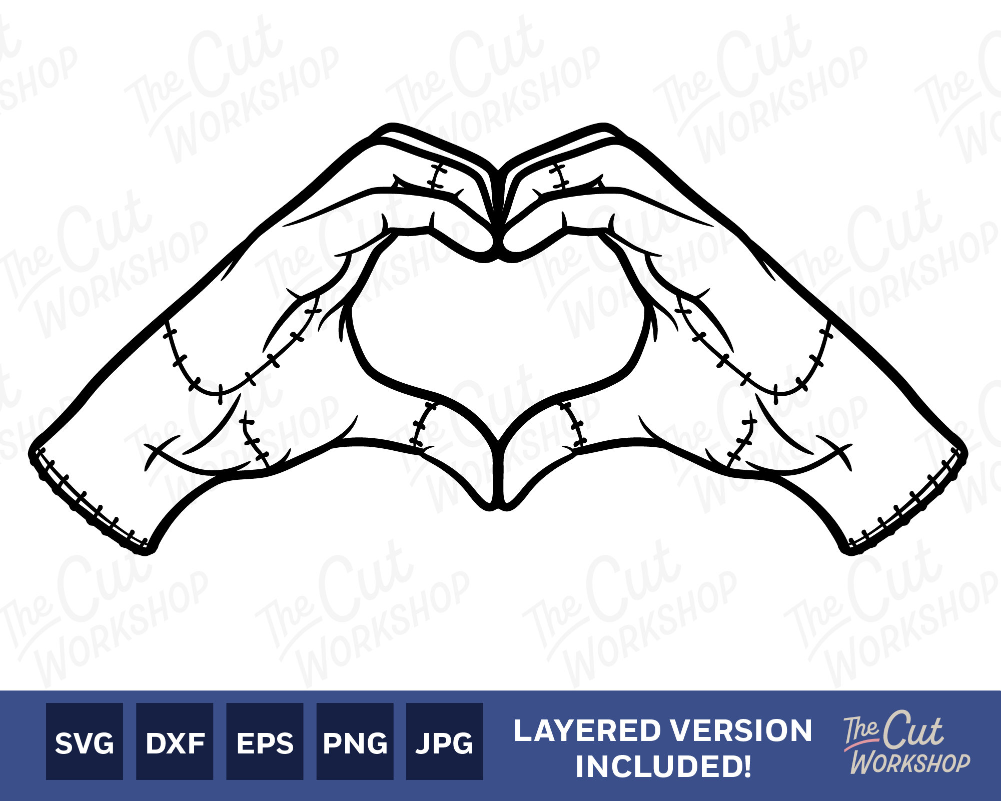 Thing Heart Hand Wednesday Addams Layered SVG Clipart Image | Inspire ...