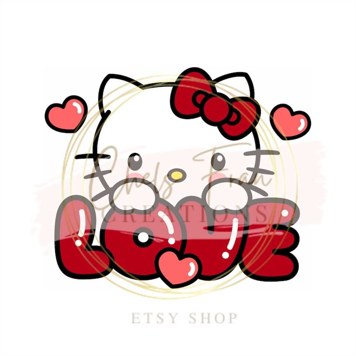 Kitty Valentine's Day DXF, SVG, PNG Files Hello Love Kitty | Inspire Uplift