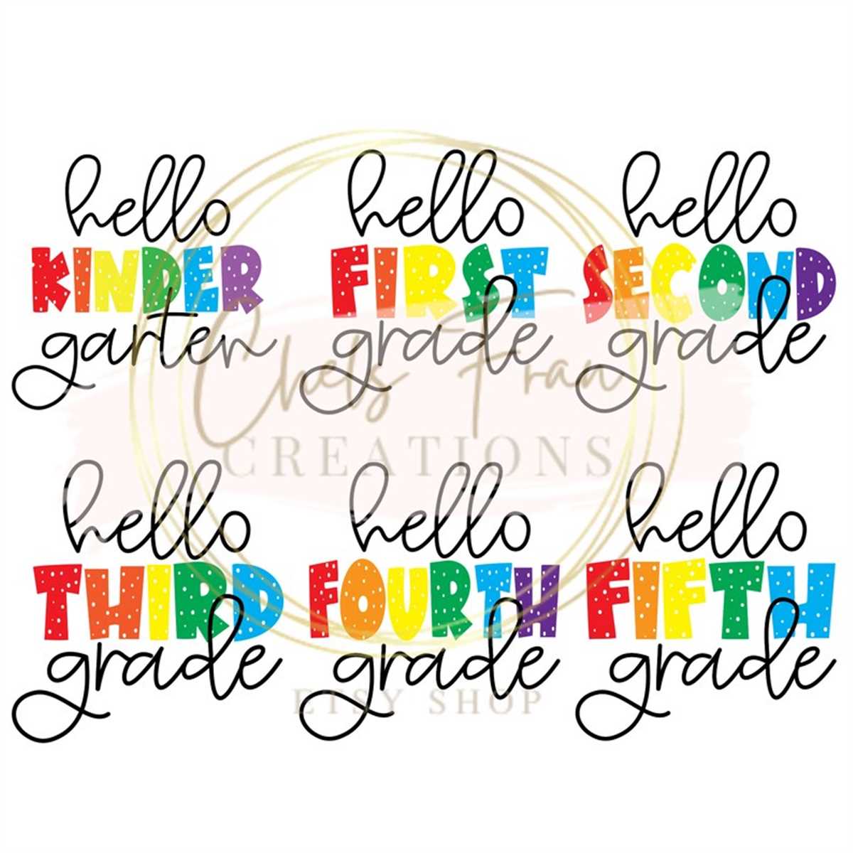 Hello Elementary School I Svg, PNG, DXF, EPS Cut Files Back - Inspire ...