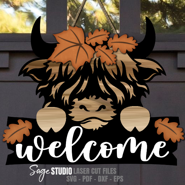Fall Highland Cow SVG | Laser Cut Files | Fall SVG | Cow SVG | Inspire ...