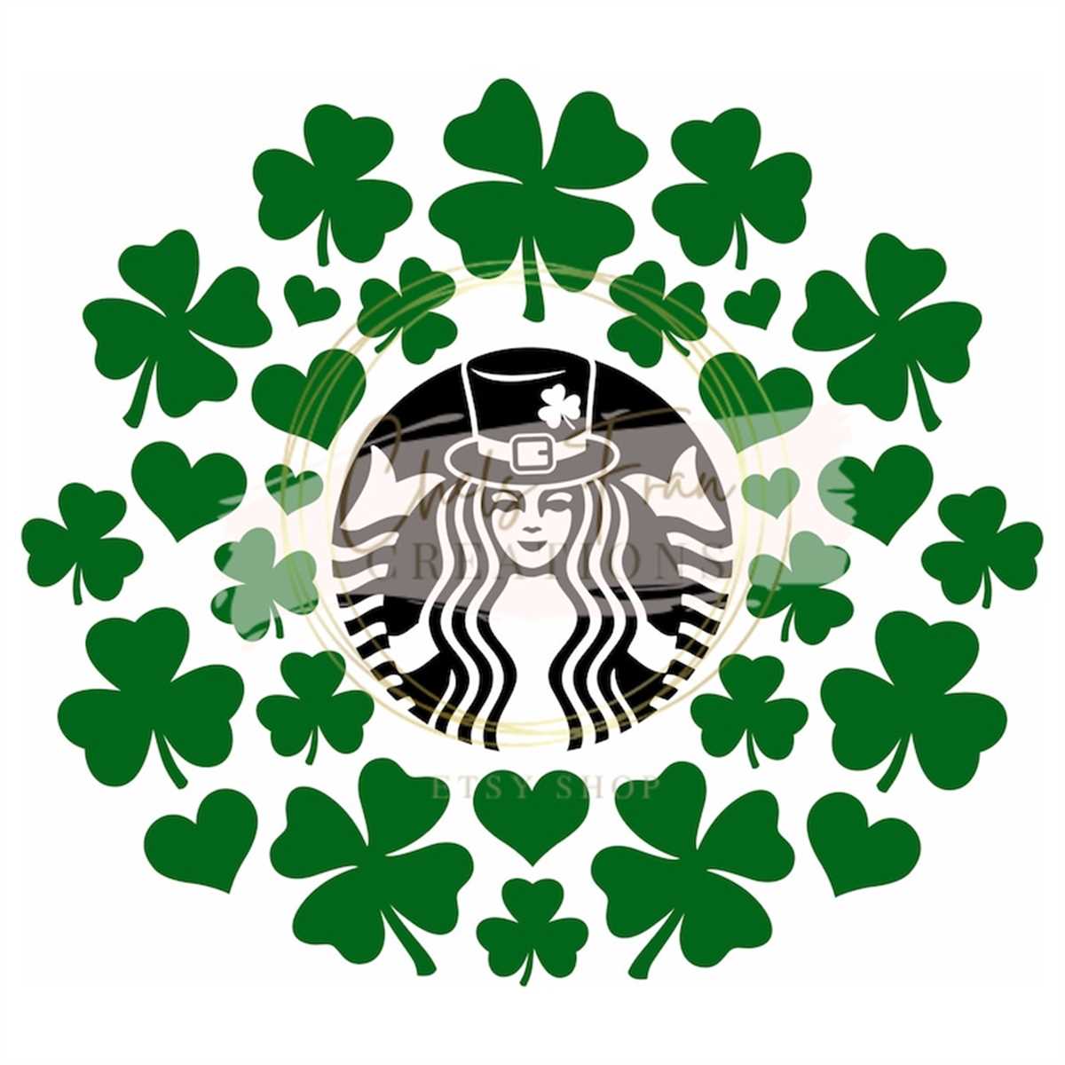 Shamrock Hearts Coffee Logo So Lucky SVG, DXF, PNG, Cut File | Inspire ...