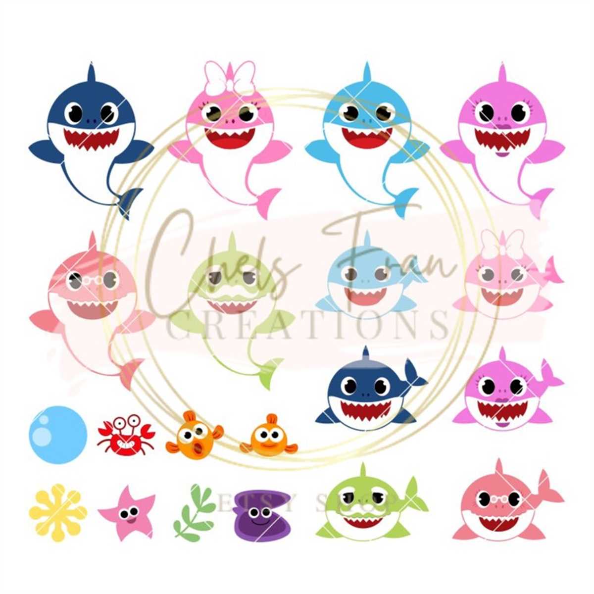 Baby Shark Family Svg Bundle, Mama Shark, Papa Shark, Sister | Inspire ...