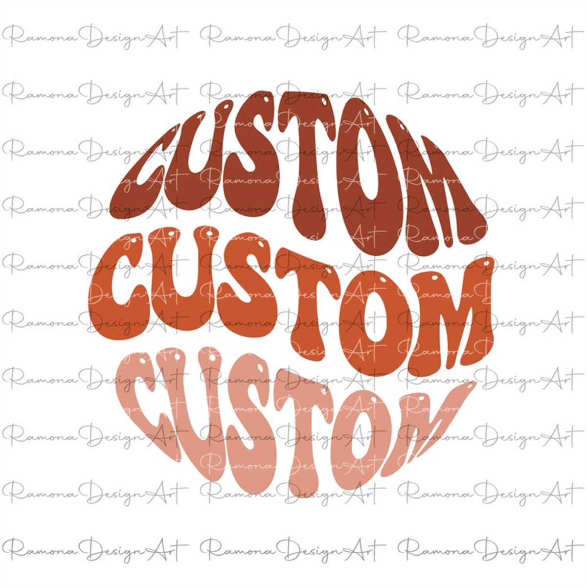 Round Custom Wavy Letters SVG, PNG, Groovy Font, Personalize | Inspire ...