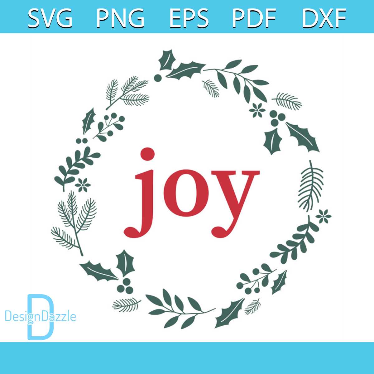 Joy Christmas Laurel Wreath Svg, Christmas Svg, Christmas Jo | Inspire ...