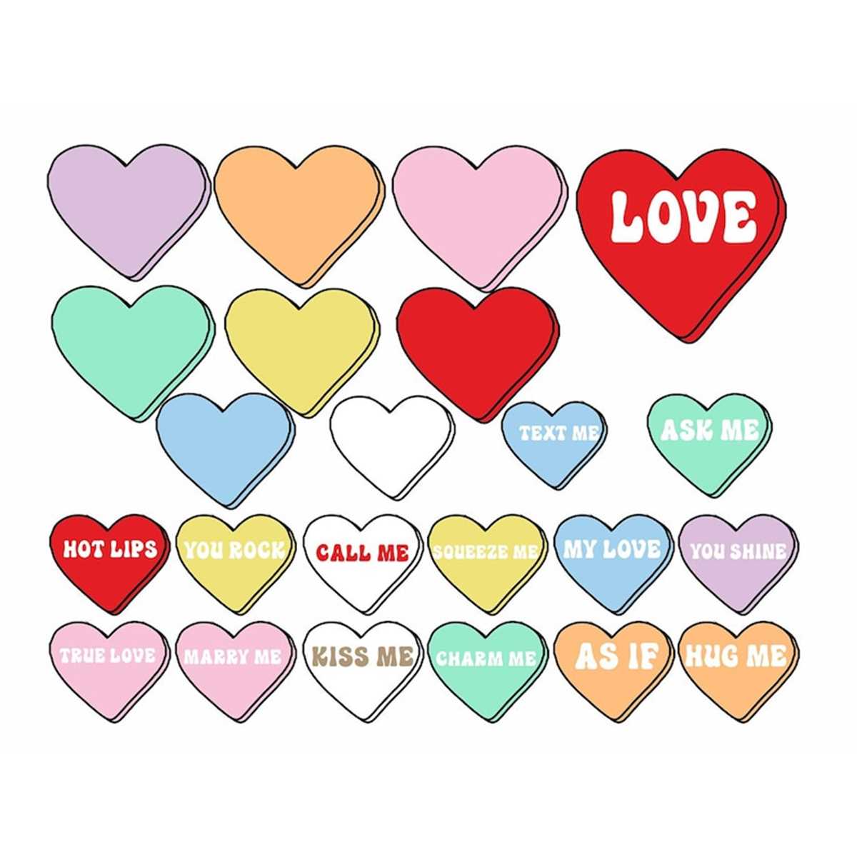 Conversation Heart svg, Pink Hearts svg, Blank svg, Candy He - Inspire ...