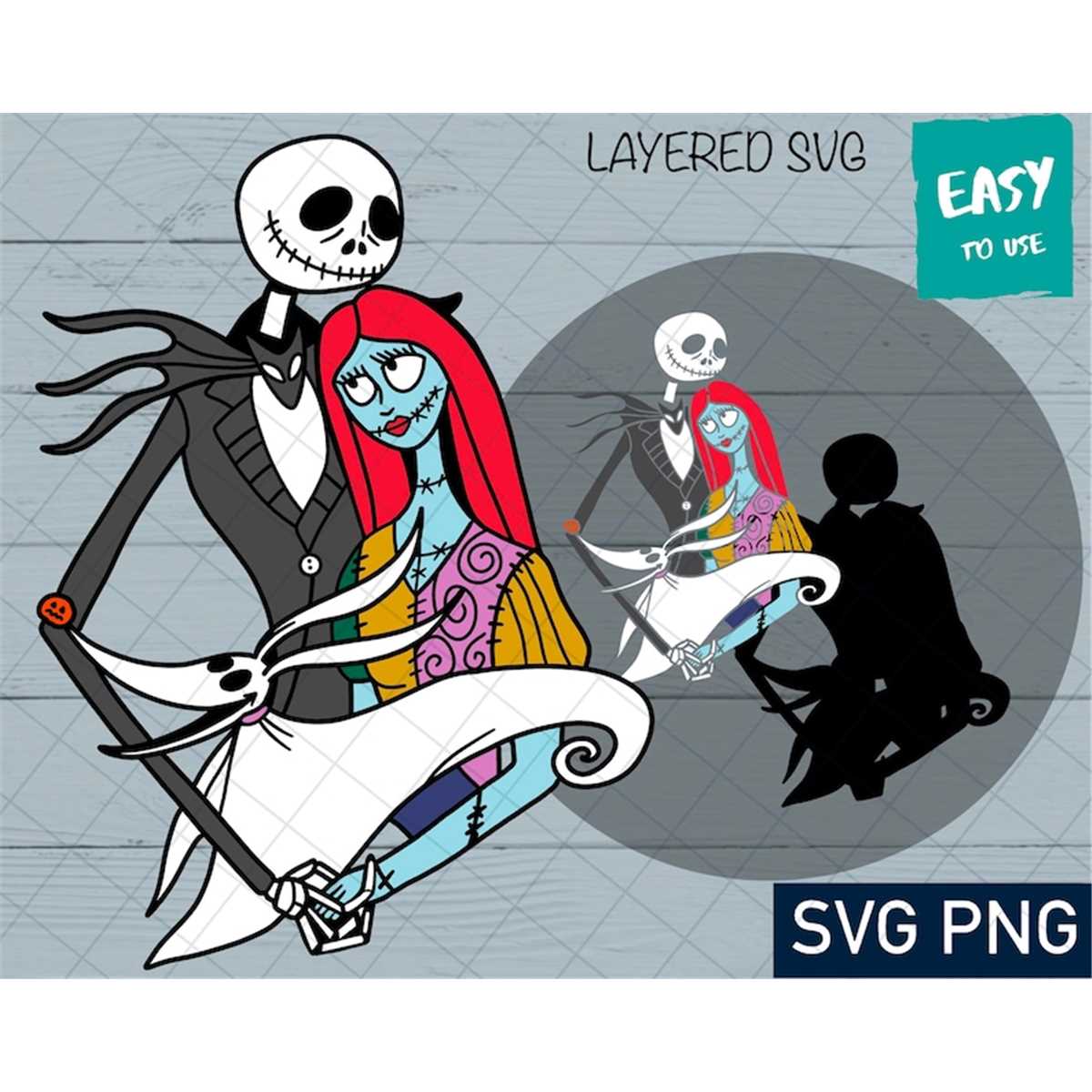 Jack and Sally SVG, Cricut svg, Clipart, Layered SVG, Files | Inspire ...