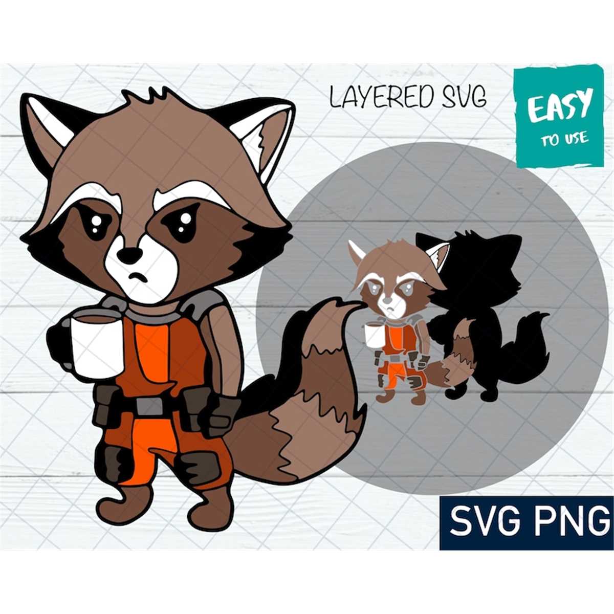Raccoon with Coffee SVG, Cricut svg, Clipart, Layered SVG, F | Inspire ...