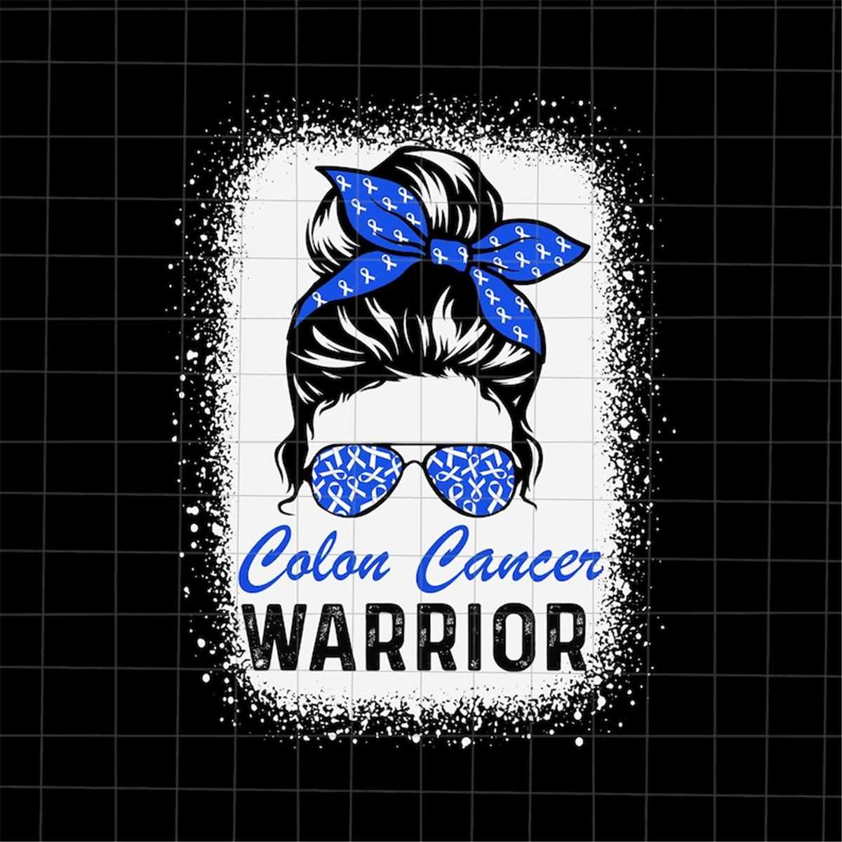 Colon Cancer Warrior Messy Bun Svg, Colon Cancer Awareness M - Inspire ...
