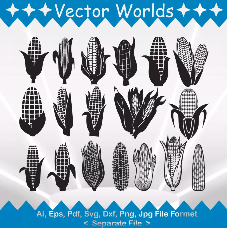 Corn svg, Corns svg, Food, Work, SVG, ai, pdf, eps, svg, dxf | Inspire ...