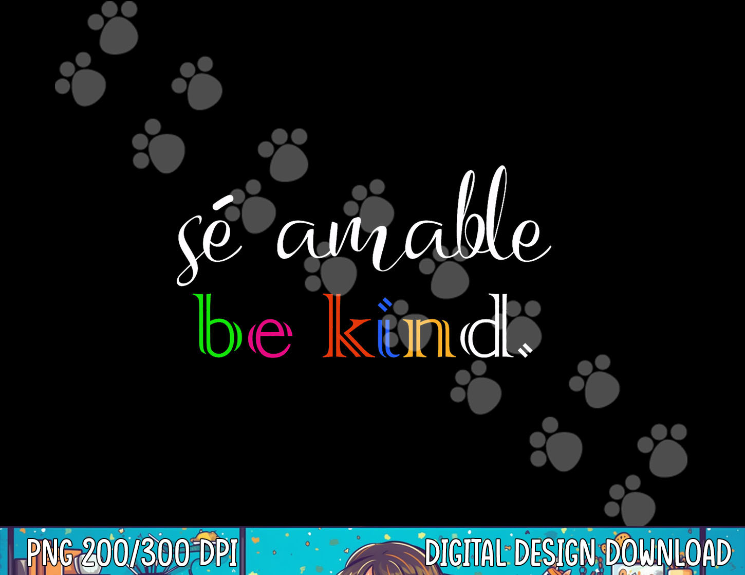 Se Amable Spanish Teacher Gift Be Kind png, sublimation cop - Inspire ...