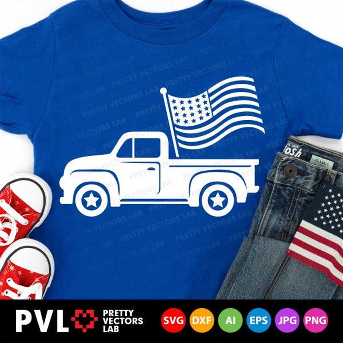 4th of July Truck Svg, American Flag Svg, USA Truck Cut File | Inspire ...