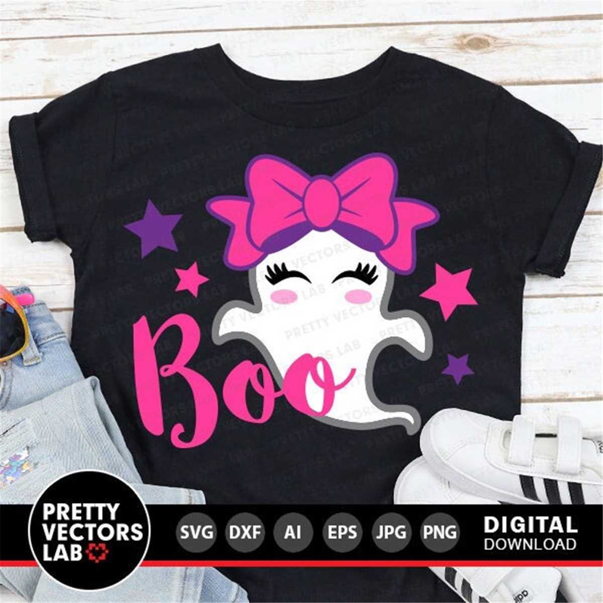 Halloween Svg, Boo Svg, Girl Ghost Cut Files, Ghost with Bow | Inspire ...