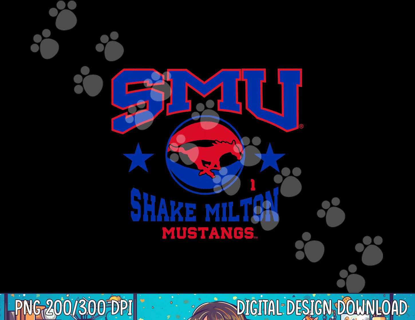 Shake Milton SMU Mustangs Basketball Star png, sublimation | Inspire Uplift