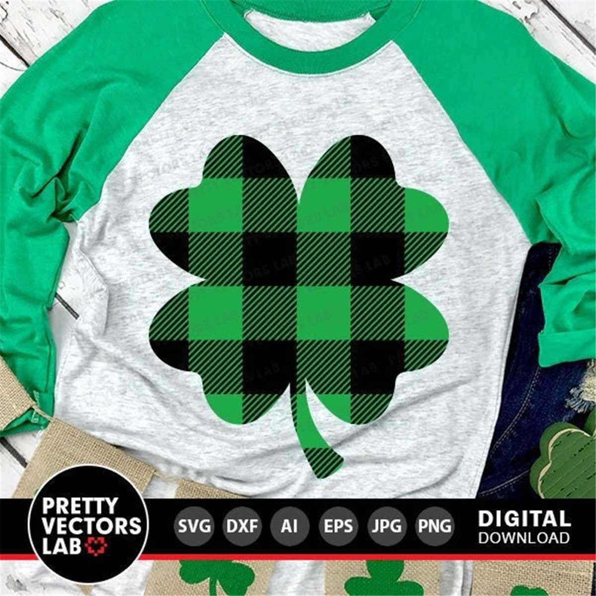Buffalo Plaid Shamrock Svg, Green Plaid Clover Svg Dxf Eps P | Inspire ...