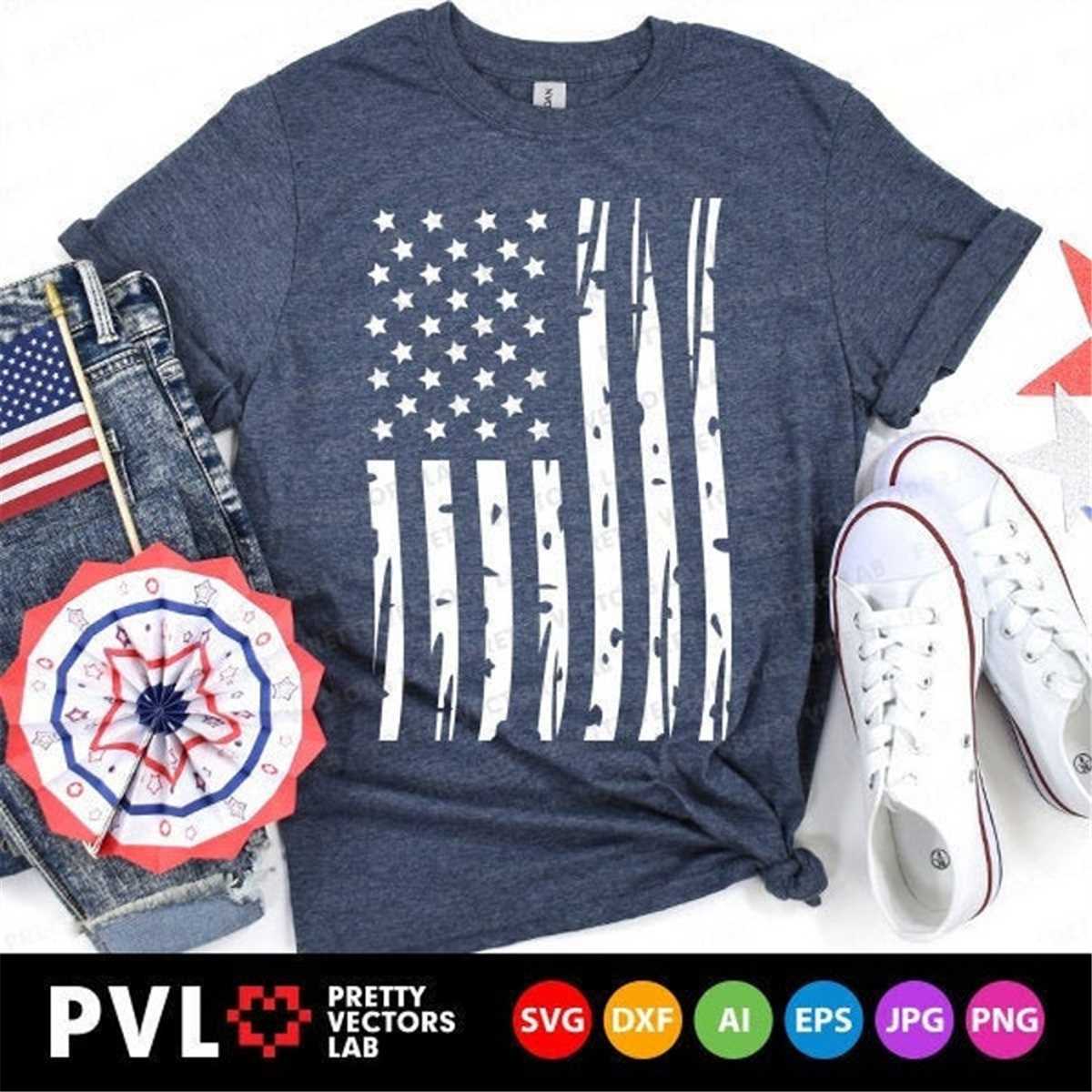 Distressed American Flag Svg, 4th of July Svg, Grunge USA Fl | Inspire ...