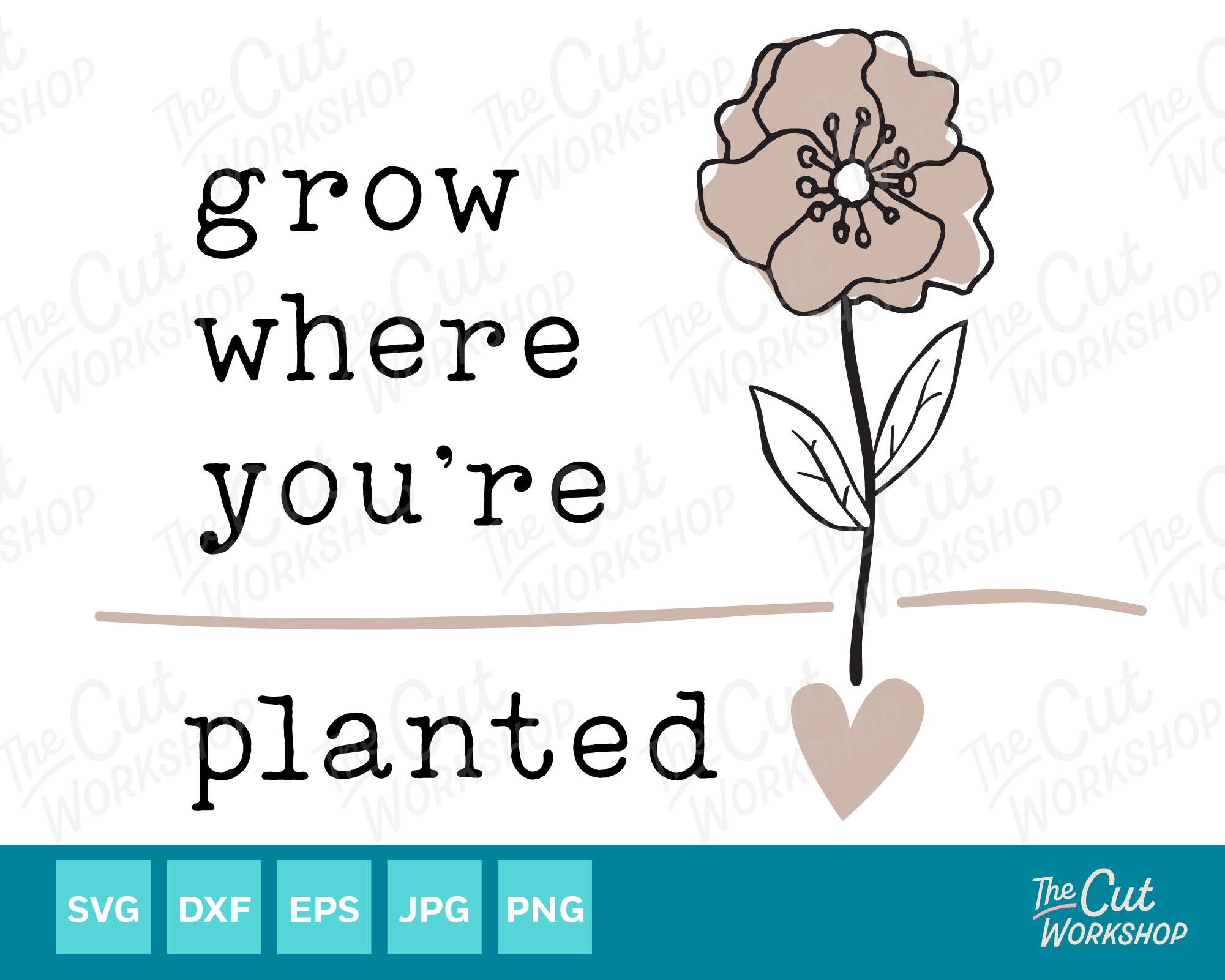 Grow Where You're Planted SVG Flower Clipart Spring Art Deco | Inspire ...