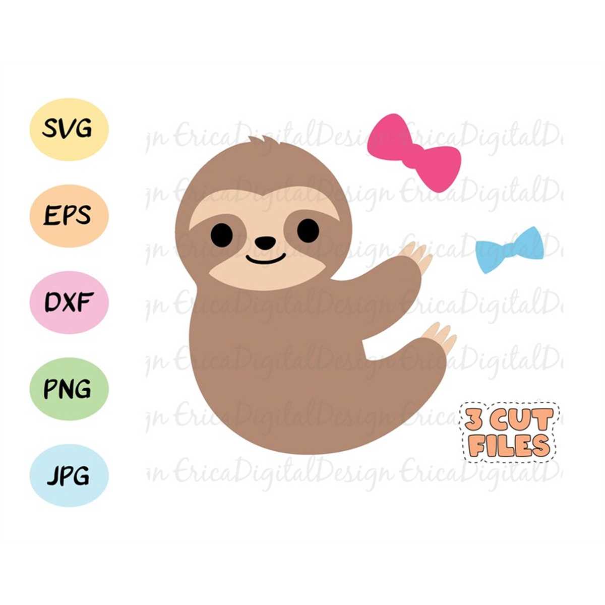 Baby sloth SVG Cute Sloth layered cut file Kawaii sloth cutt | Inspire ...
