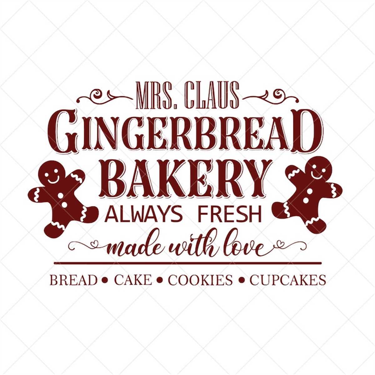 Mrs Claus Gingerbread Bakery Sign SVG, Christmas SVG, Holida | Inspire ...