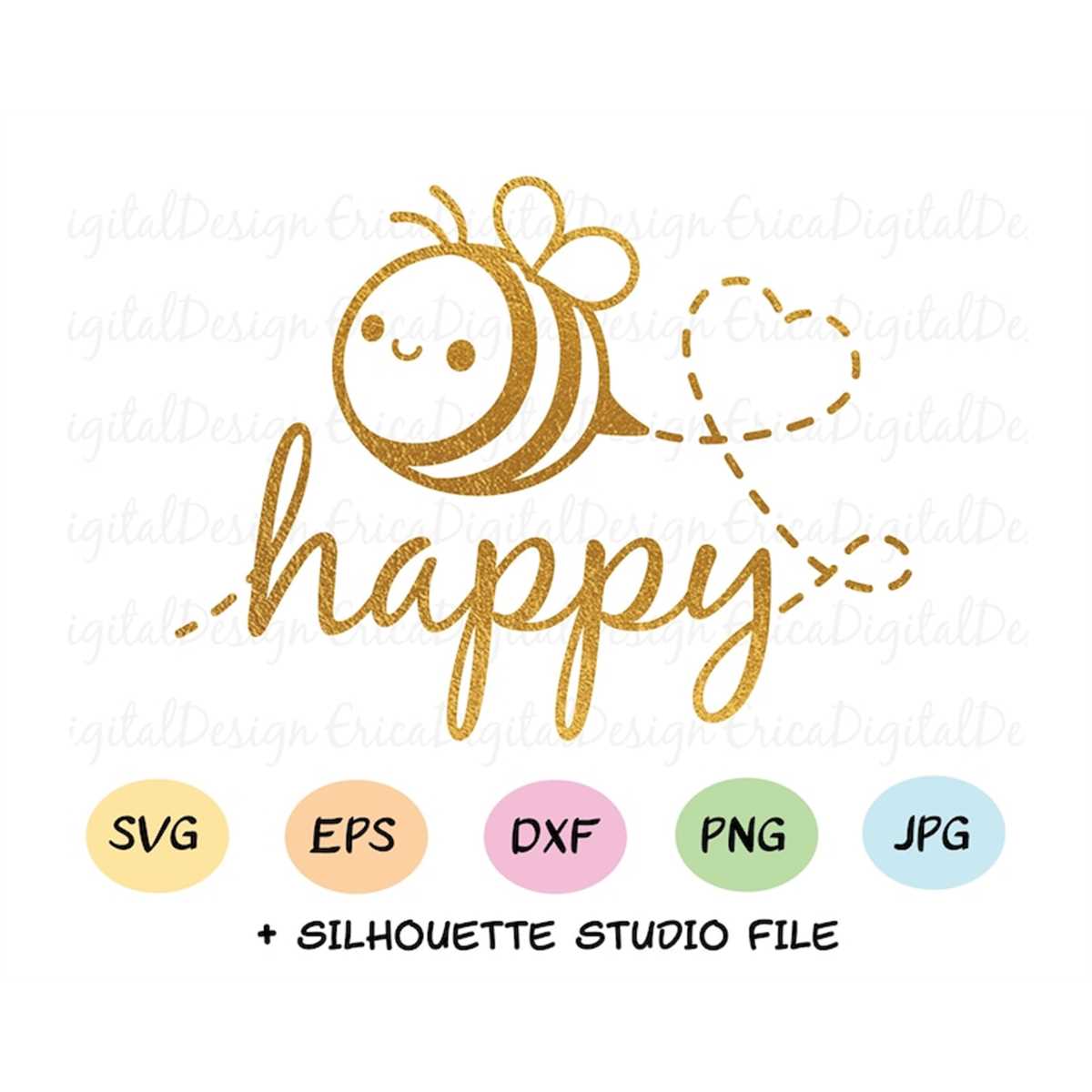 Bee Happy SVG Be Happy cut file Cute bee Honeybee Positive I | Inspire ...