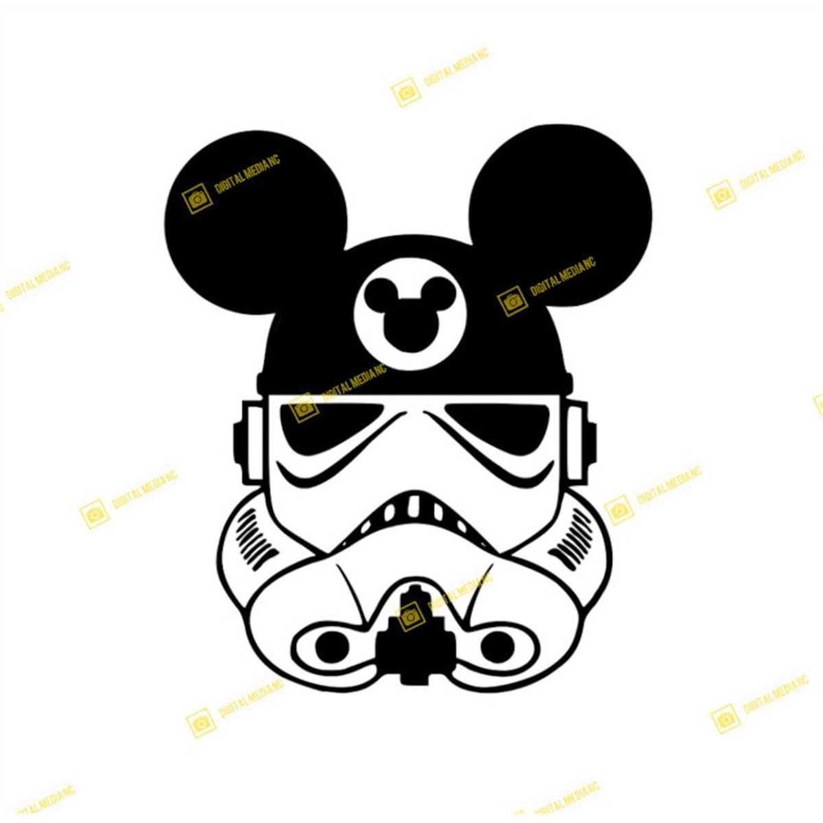 Star Wars Stormtrooper with Mickey Ears | SVG PNG | Silhouet - Inspire ...