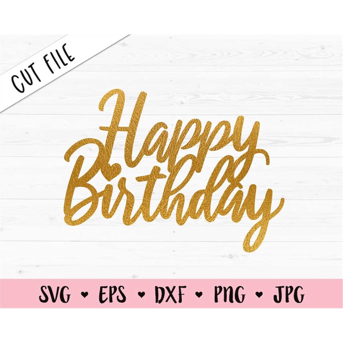 Birthday Cake topper SVG Happy Birthday cut file Cupcake top | Inspire ...