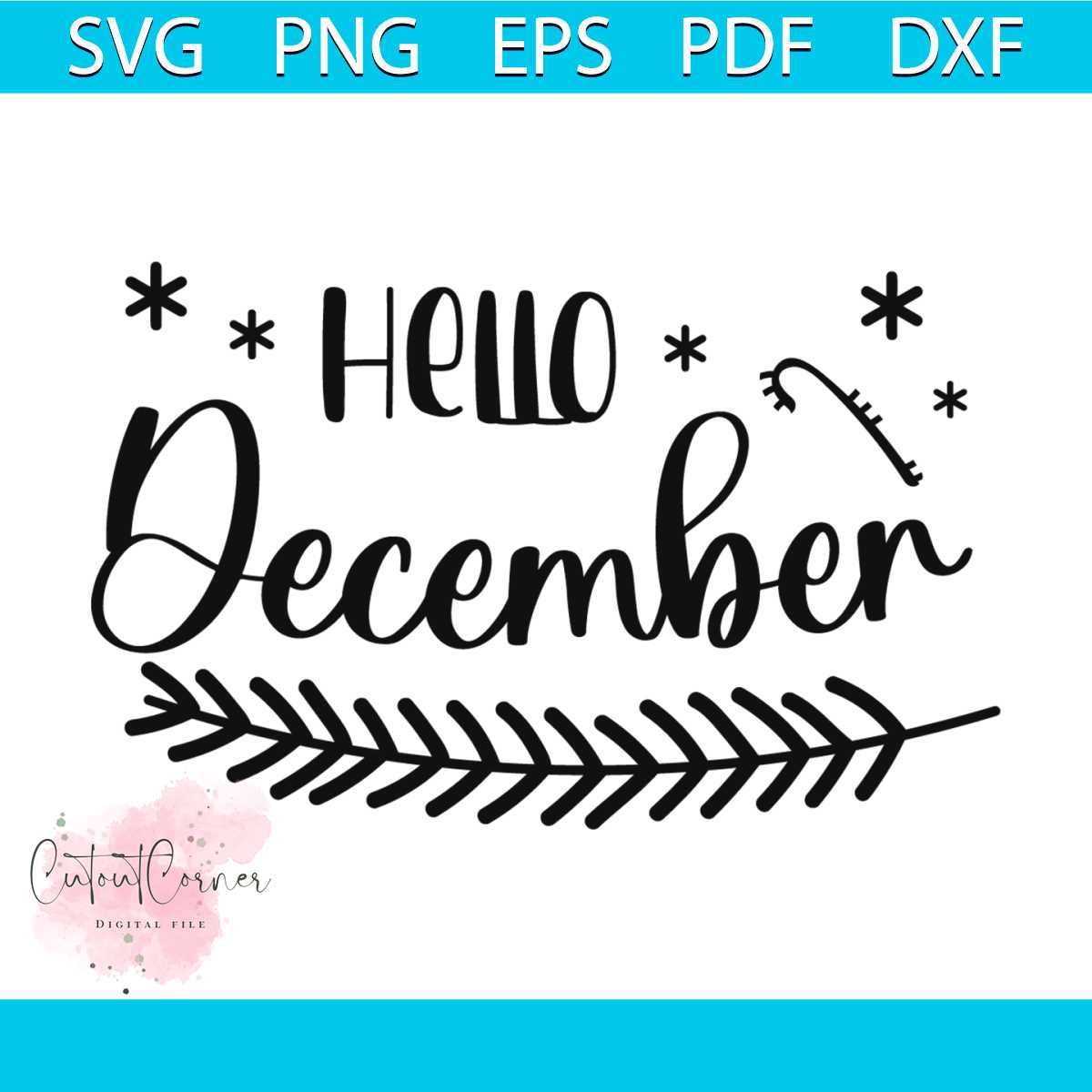 Hello December Svg, Christmas Svg, 25 December Svg, Candy Ca | Inspire ...