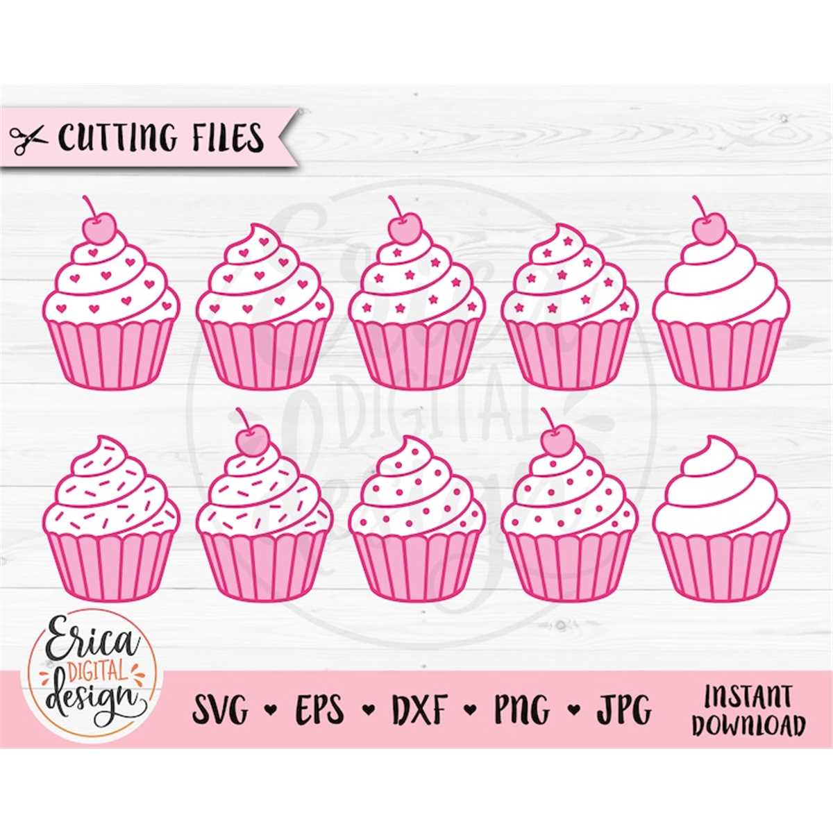 Cupcake SVG Bundle Cute Cupcake layered cutting file Birthda | Inspire ...