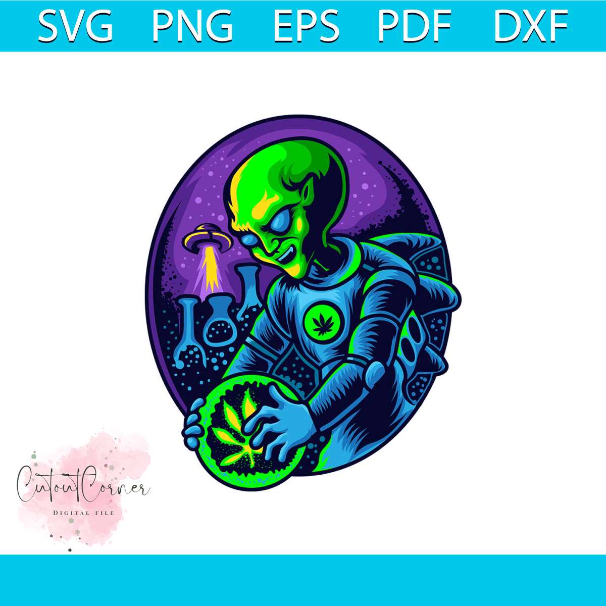 Alien Cannabis Svg, Cannabis Svg, UFO Svg, Alien Svg, Weeb S | Inspire ...