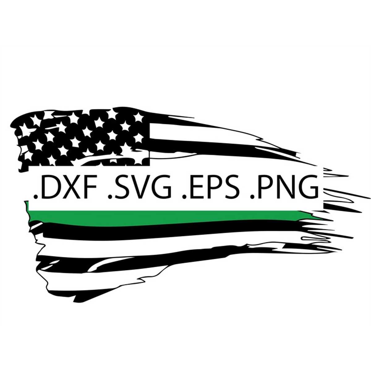 Military Flag - Thin Green Line, Distressed American Flag - | Inspire ...