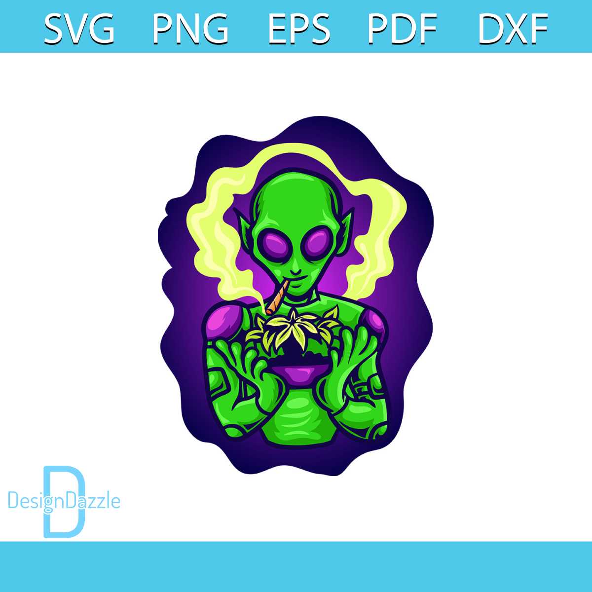 Alien Growing With Weed Plant Svg, Cannabis Svg, Alien Svg, | Inspire ...
