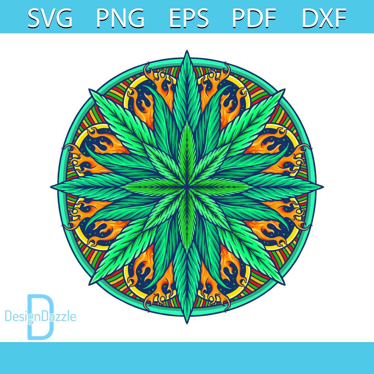 Weed Leaf Mandala Cannabis Marijuana Svg, Cannabis Svg, Weed | Inspire ...