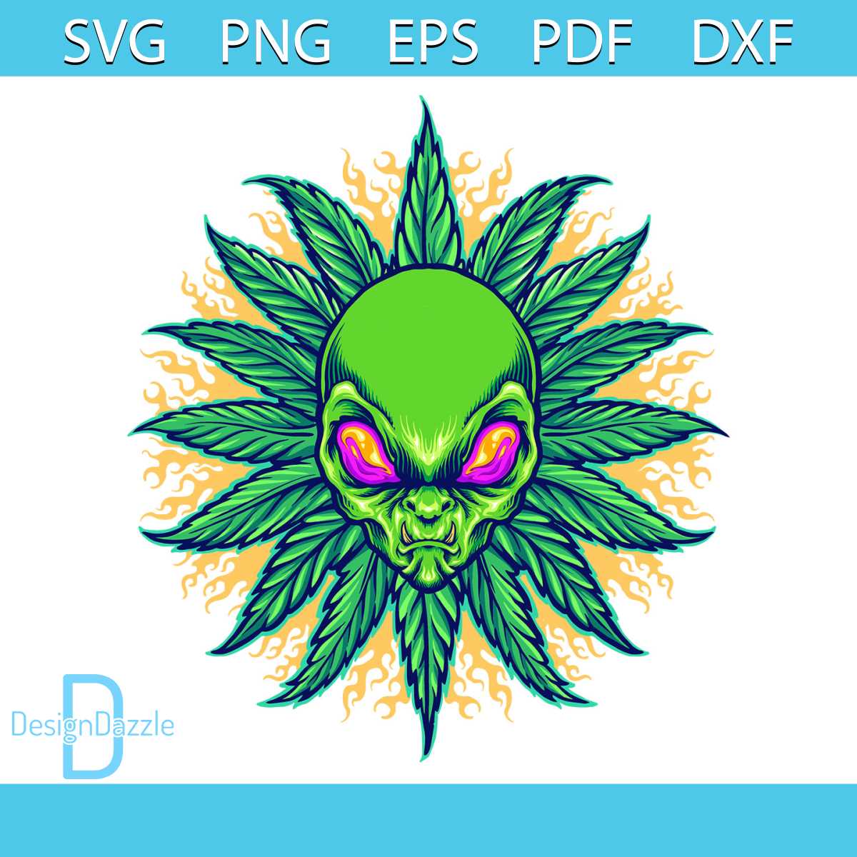 Weed Alien Cannabis Mandala Svg, Cannabis Svg, Alien Svg, UF | Inspire ...