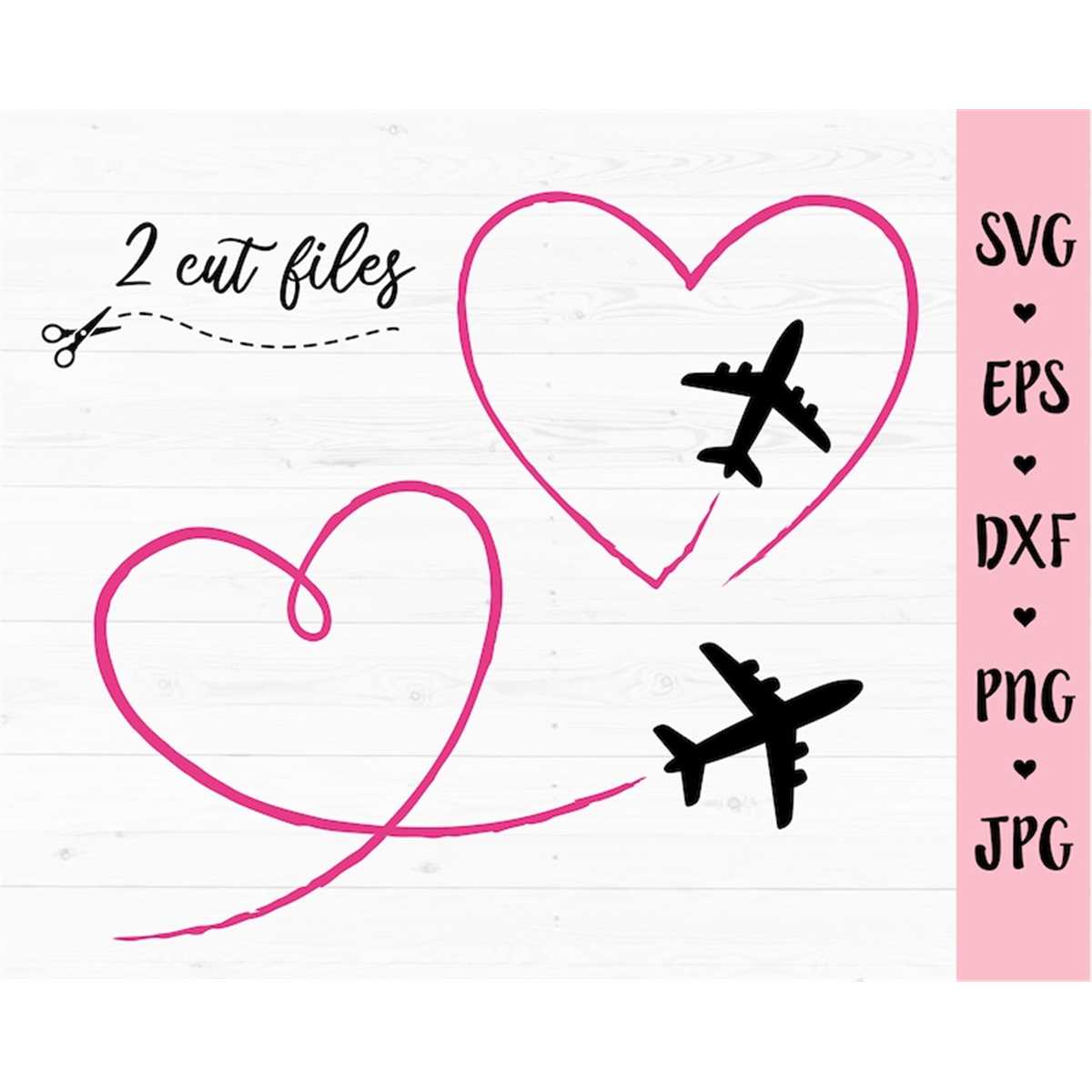 Airplane Route SVG Plane heart path cut file Travelling love | Inspire ...