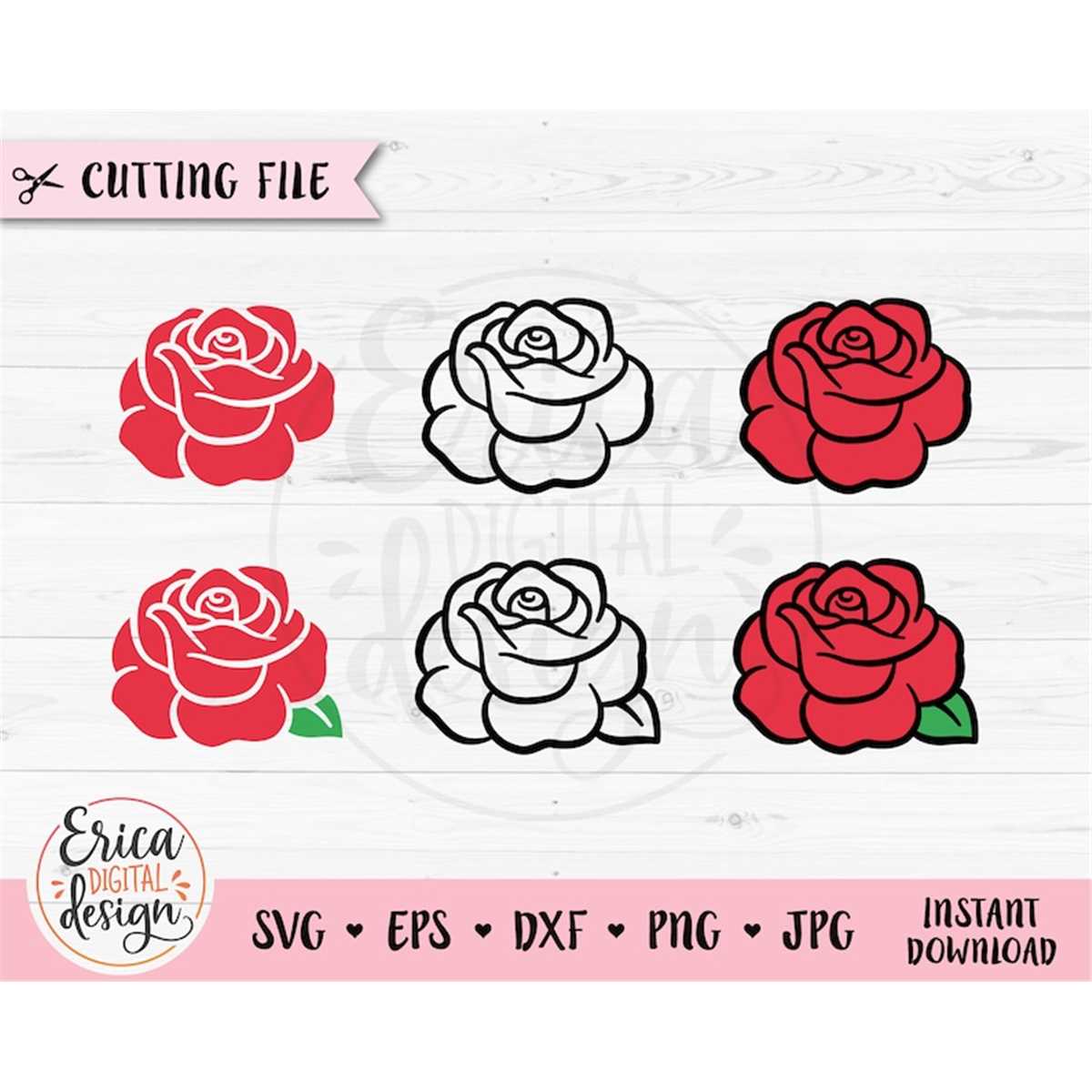 Roses SVG Bundle Basic Rose cut file Beautiful Flower Floral | Inspire ...