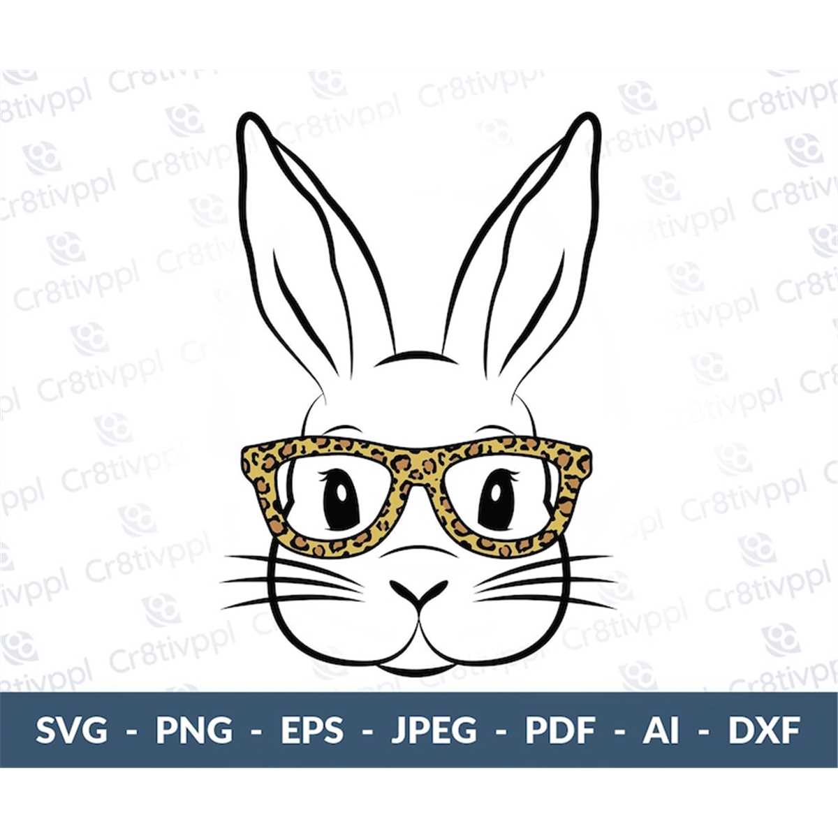 easter bunny with glasses svg - Inspire Uplift