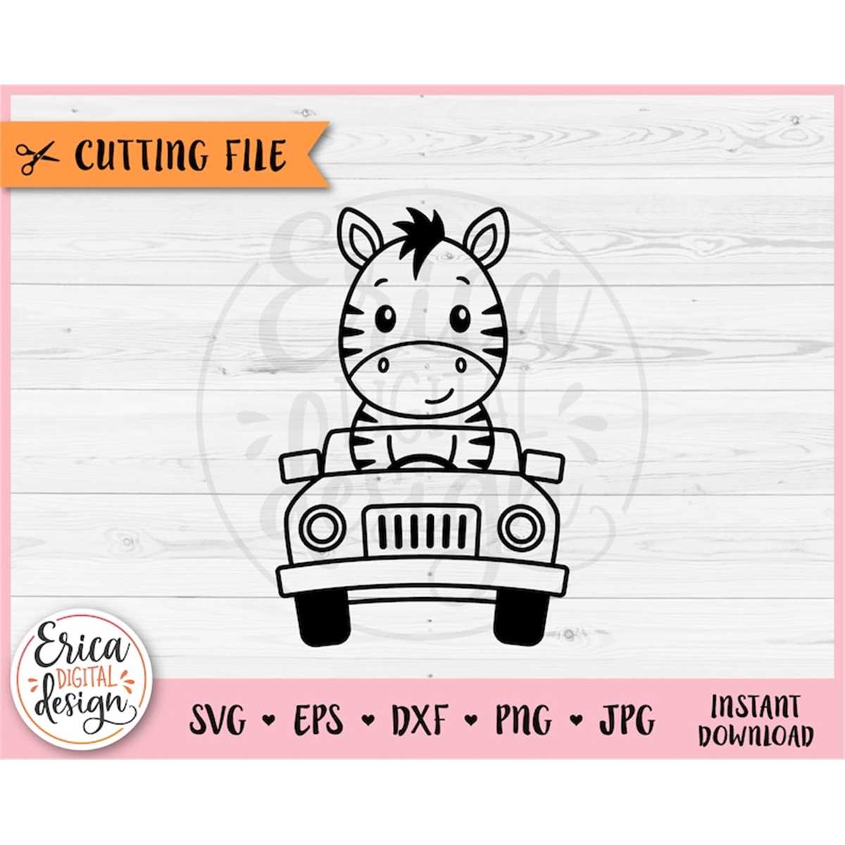 Zebra on Safari Jeep Outline SVG cut file Cricut Silhouette | Inspire ...