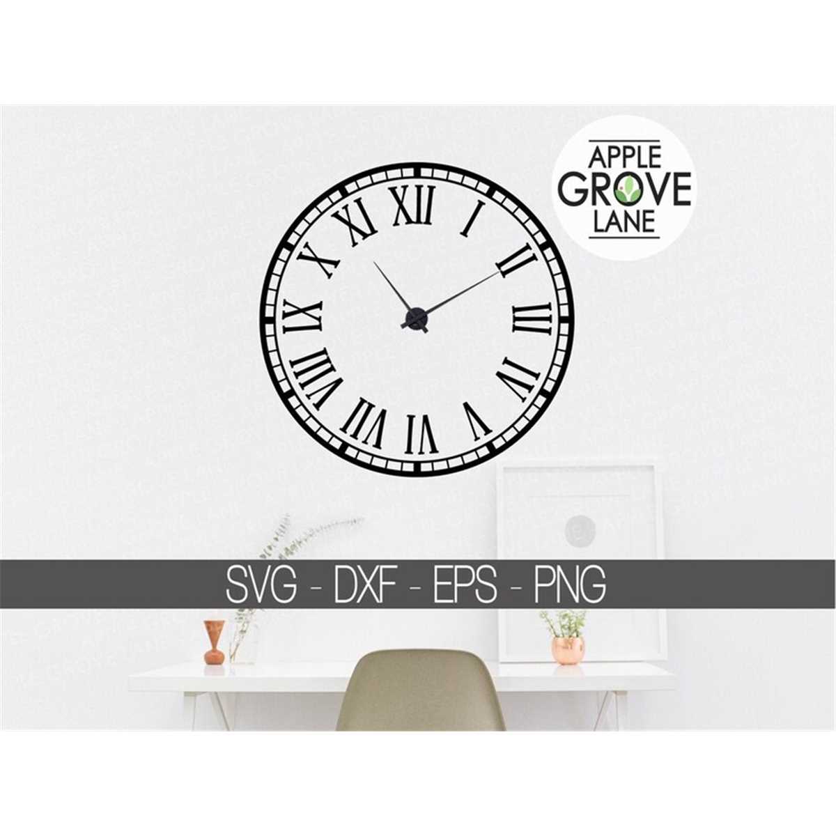 Clock Face Svg - Clock Svg - Svg Template - Roman Numerals C - Inspire ...