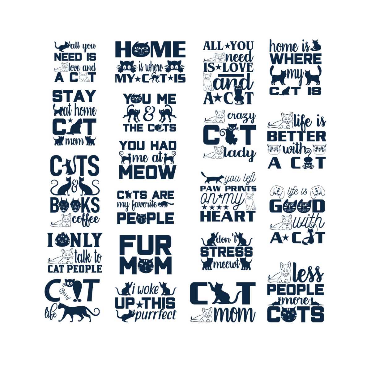 Cats bundle svg, Pet Svg, Cat Svg, Cat lover Svg, Cute Cat s | Inspire ...