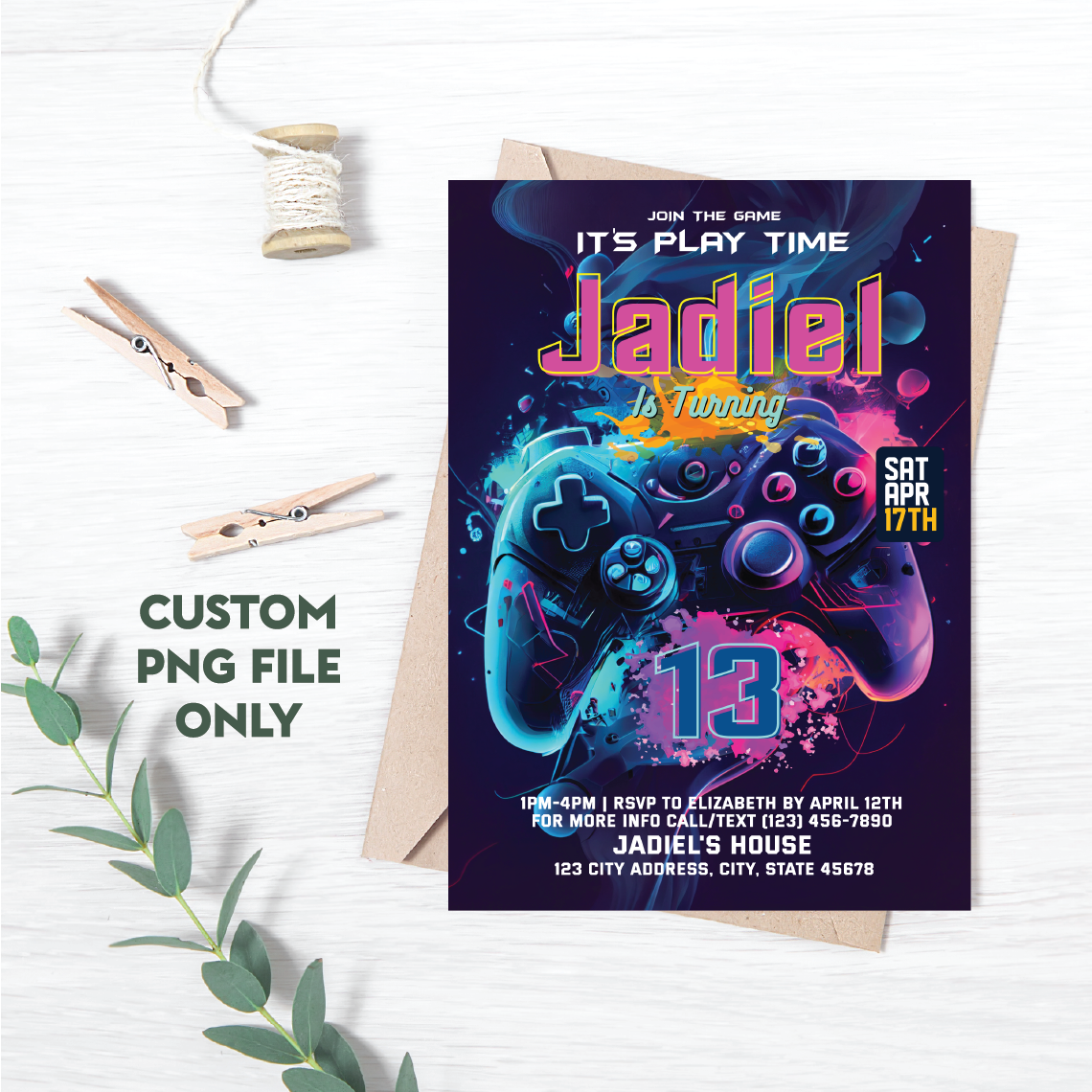 Personalized File Video Game Party Invitation | Printable Ga | Inspire ...