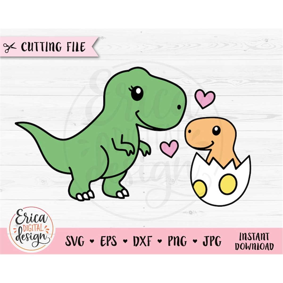 Mom Baby T-rex SVG Mommy Dinosaur layered cut file Baby Dino | Inspire ...